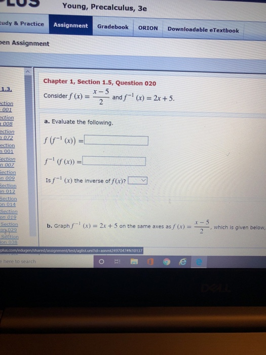 Solved LUS Young, Precalculus, 3e dy & Practice Assignment | Chegg.com