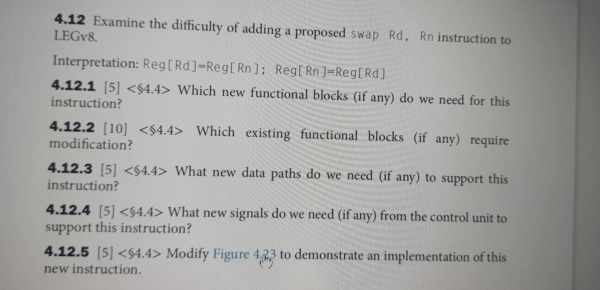 Solved 4.12 Examine the difficulty of adding a proposed swap | Chegg.com