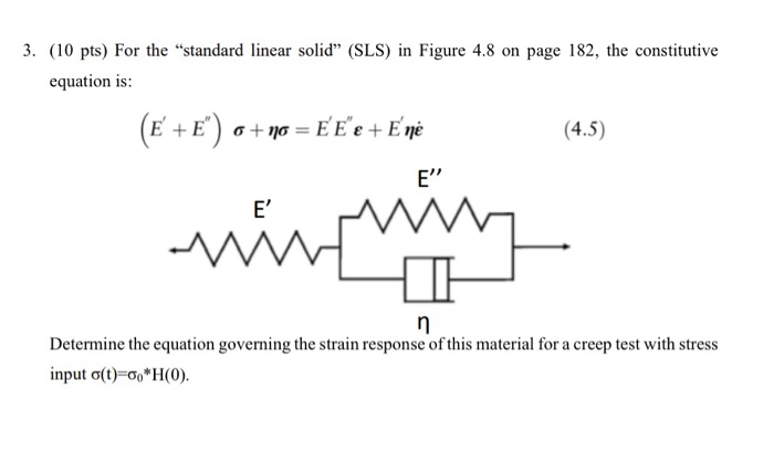 Solved 3. (10 pts) For the "standard linear solid” (SLS) in | Chegg.com