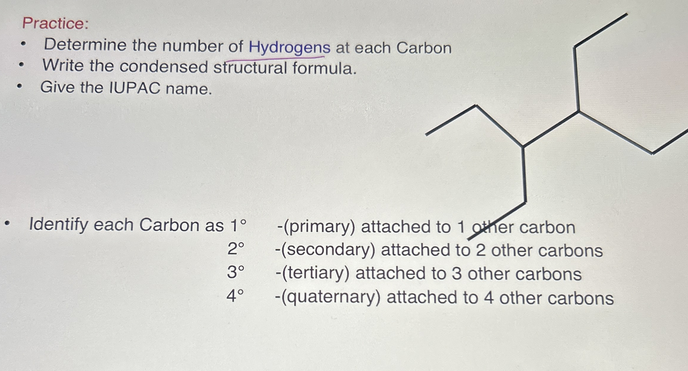 Solved Practice:Determine the number of Hydrogens at each | Chegg.com