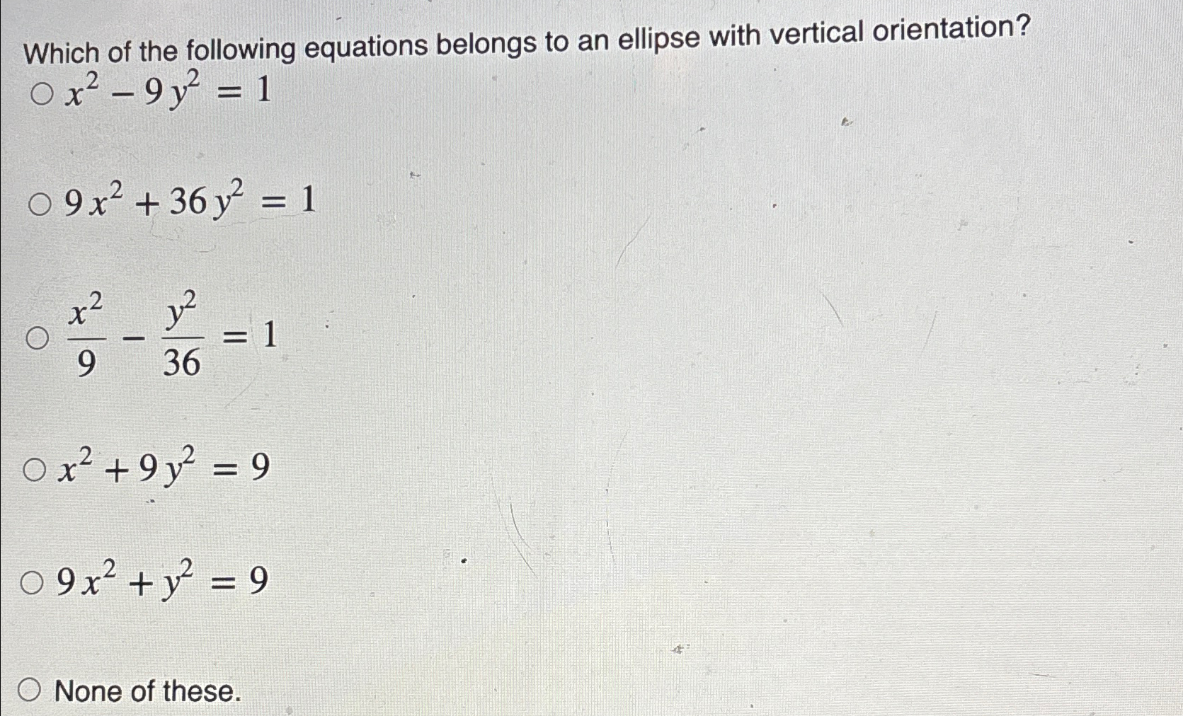 Solved Which of the following equations belongs to an | Chegg.com