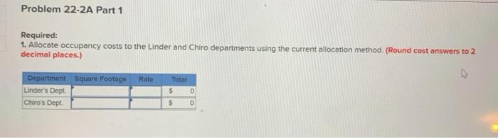 Solved Required information Problem 22-2A Allocation of | Chegg.com
