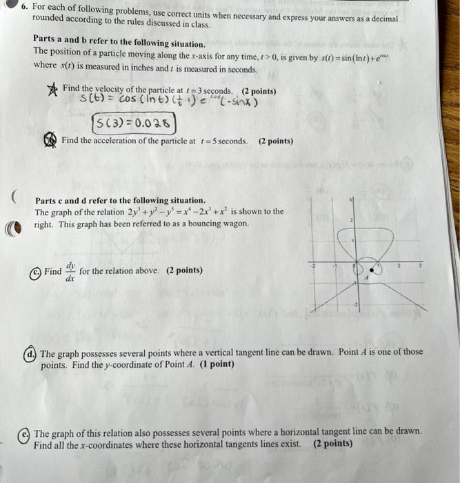 Solved 6. For each of following problems, use correct units | Chegg.com