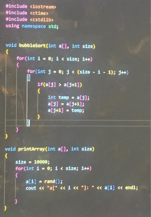 Solved I have an array size of 10000 that outputs random | Chegg.com