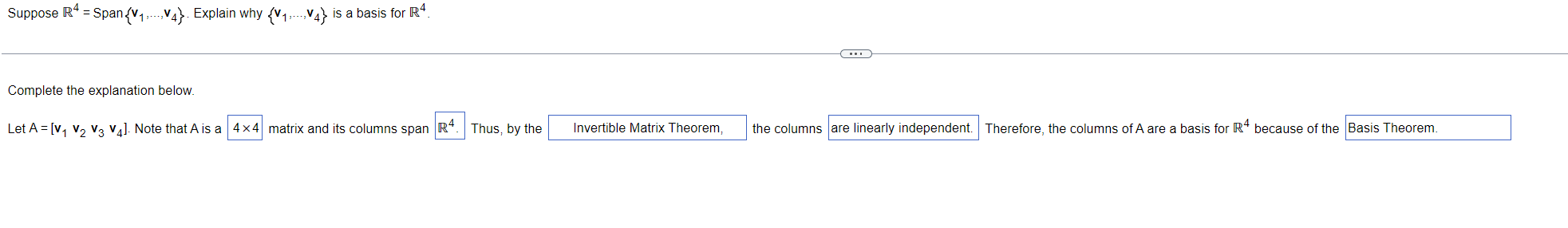 Solved Suppose R4=Span{v1,dots,v4}. ﻿Explain why | Chegg.com