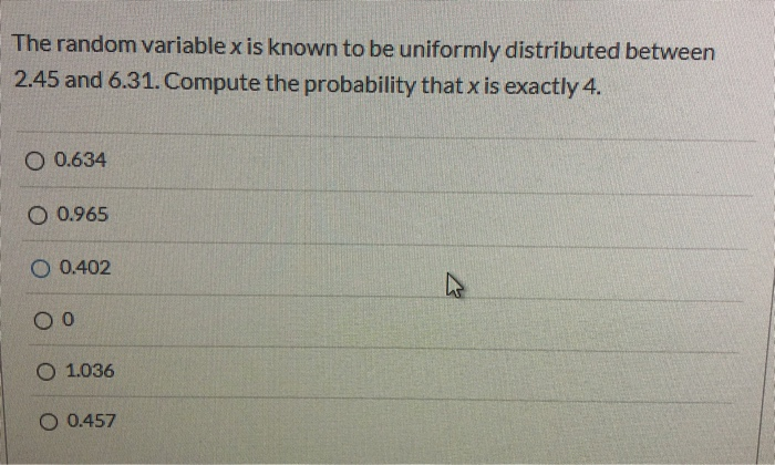 Solved The random variable x is known to be uniformly | Chegg.com