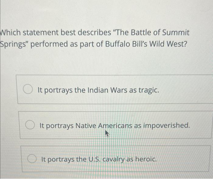 Solved Which statement best describes 'The Battle of Summit | Chegg.com