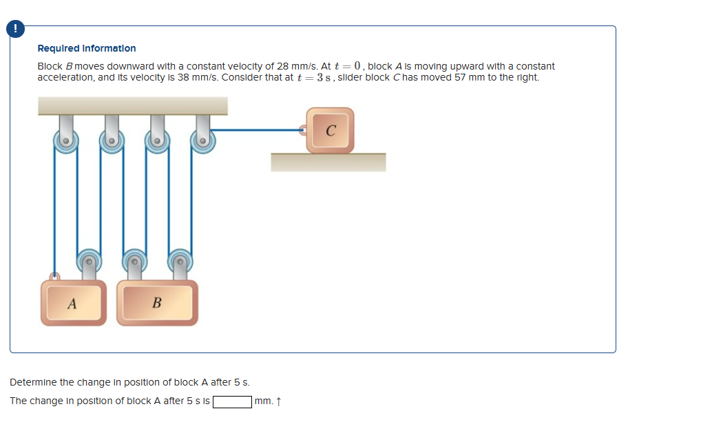 Solved !Required InformationBlock B ﻿moves downward with a | Chegg.com