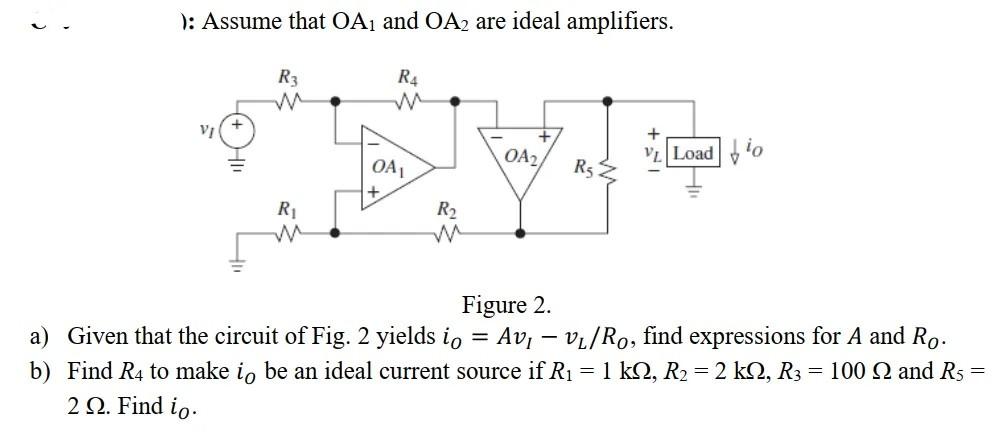 Solved ∴ : Assume that OA1 and OA2 are ideal amplifiers. | Chegg.com