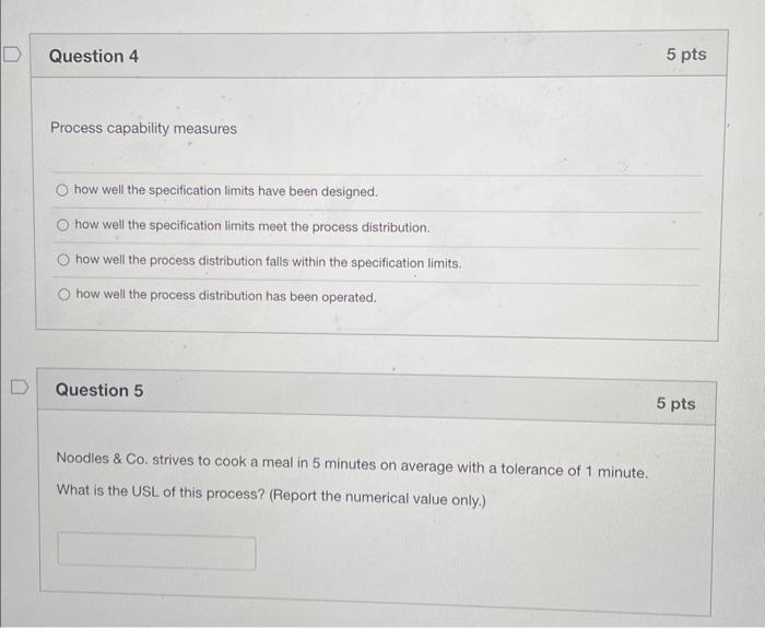 Solved Process capability measures how well the | Chegg.com