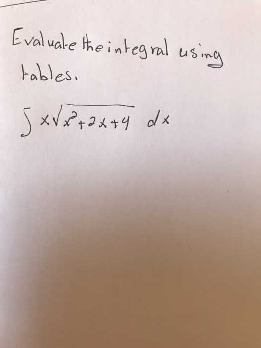 Solved Evaluate the integral using tables, 5x12+2x+4 dx | Chegg.com
