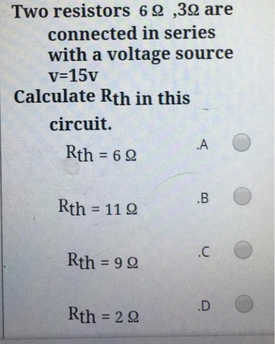 Solved Two resistors 62 ,32 are connected in series with a | Chegg.com