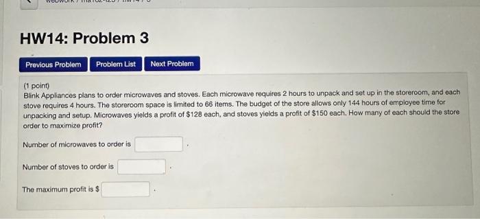 Solved HW14: Problem 3 Previous Problem Problem List Next | Chegg.com