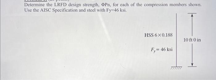 Determine the LRFD design strength, ΦPn, for each of | Chegg.com