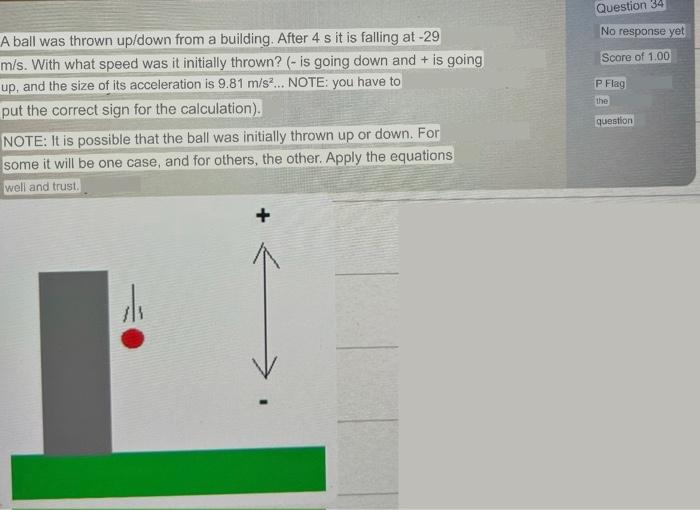 Solved A ball was thrown up/down from a building. After 4 s | Chegg.com