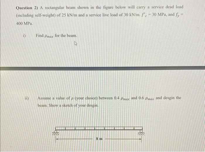 Solved Question 2) A rectangular beam shown in the figure | Chegg.com
