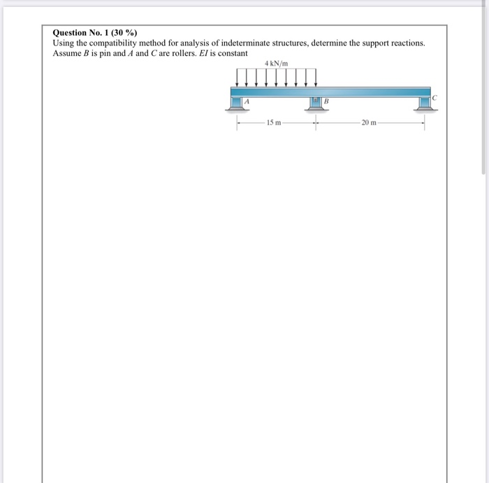 Solved Question No. 1 (30 %) Using the compatibility method | Chegg.com