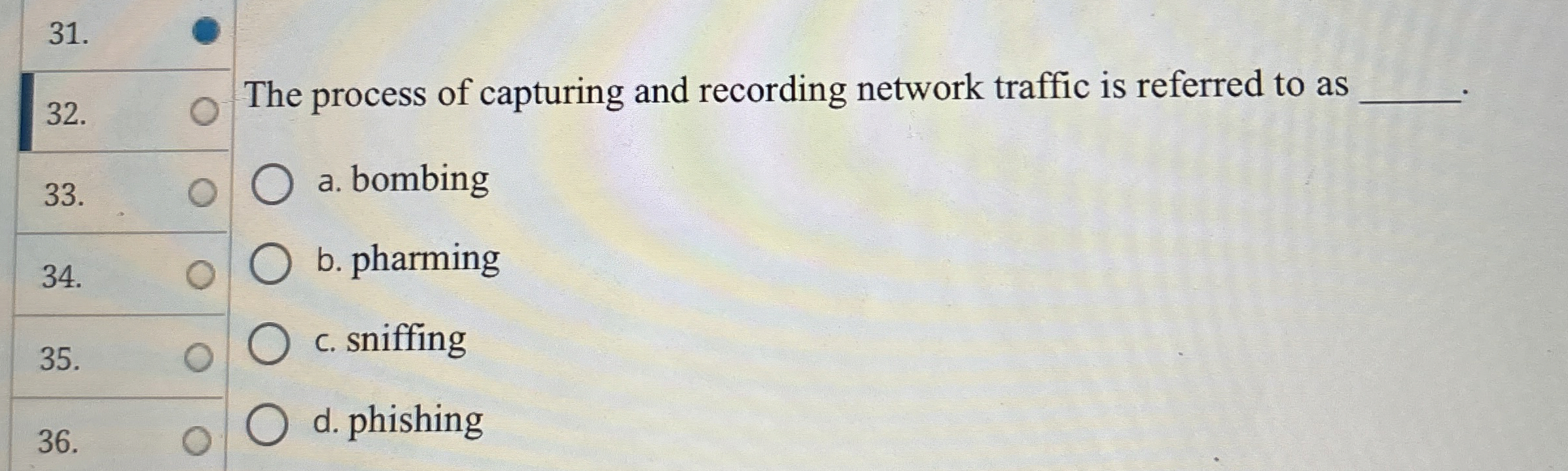 Solved The process of capturing and recording network | Chegg.com