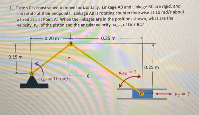 1. Piston C is constrained to move horizontally. | Chegg.com