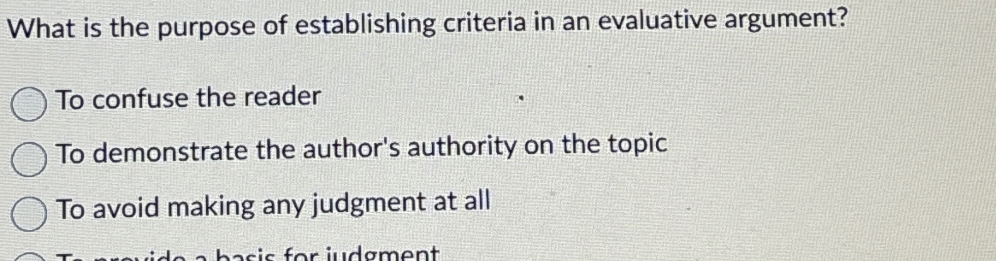Solved What is the purpose of establishing criteria in an | Chegg.com