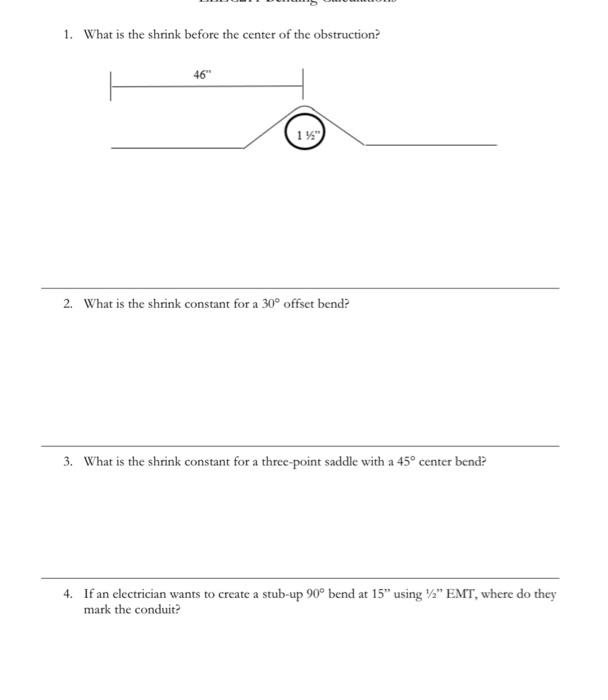 Solved 1. What is the shrink before the center of the | Chegg.com