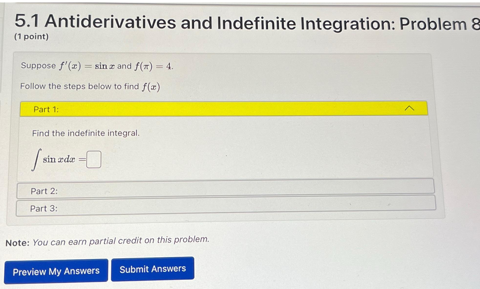 Solved 5.1 ﻿Antiderivatives and Indefinite Integration: | Chegg.com