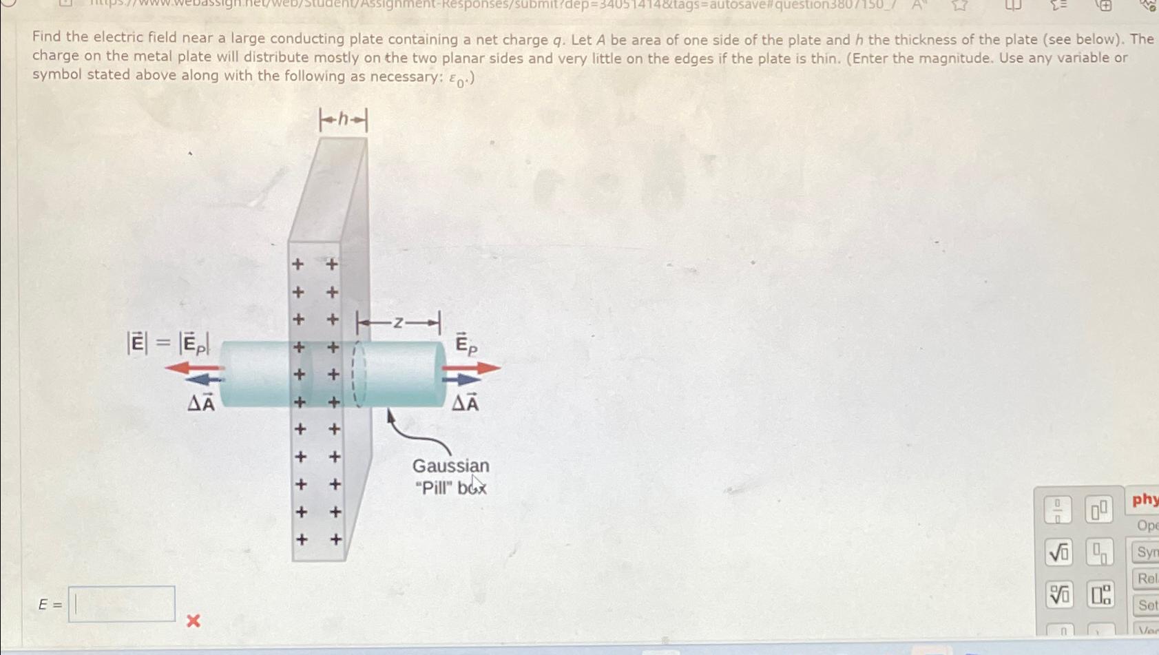 Solved Find the electric field near a large conducting plate | Chegg.com