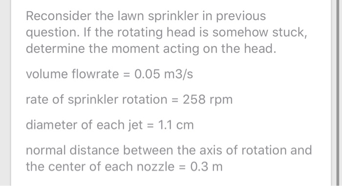 Solved A large lawn sprinkler with two identical arms is | Chegg.com