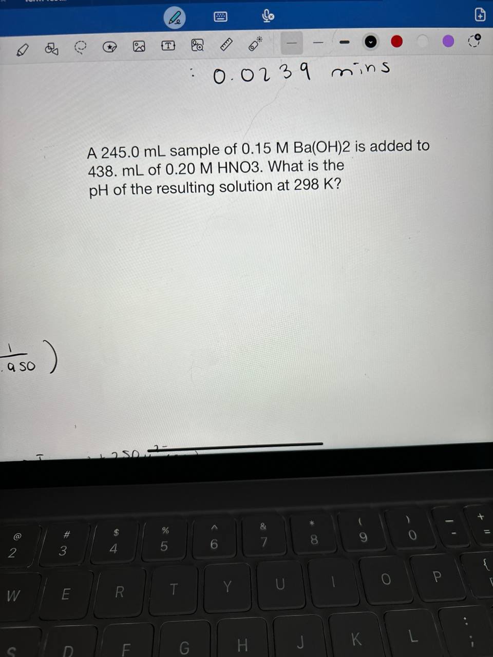 Solved A 245.0mL ﻿sample of 0.15MBa(OH)2 ﻿is added tomL ﻿of | Chegg.com