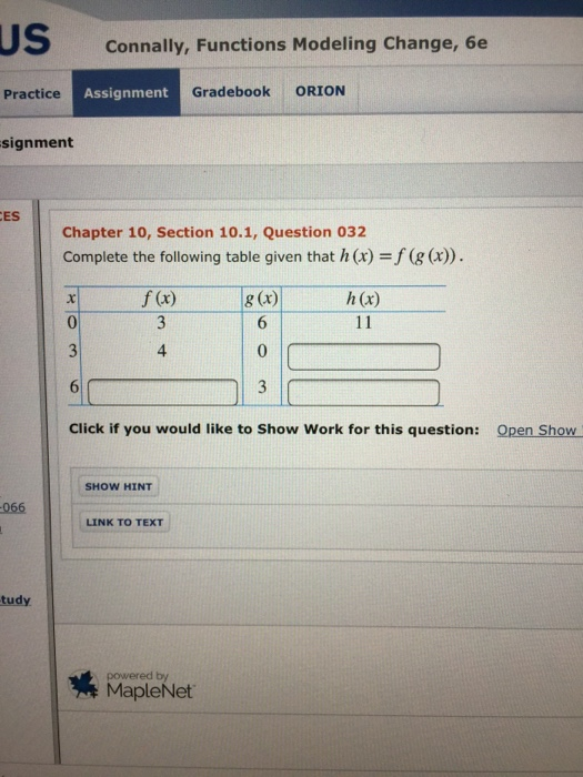 Solved US Connally, Functions Modeling Change, 6e Practice | Chegg.com