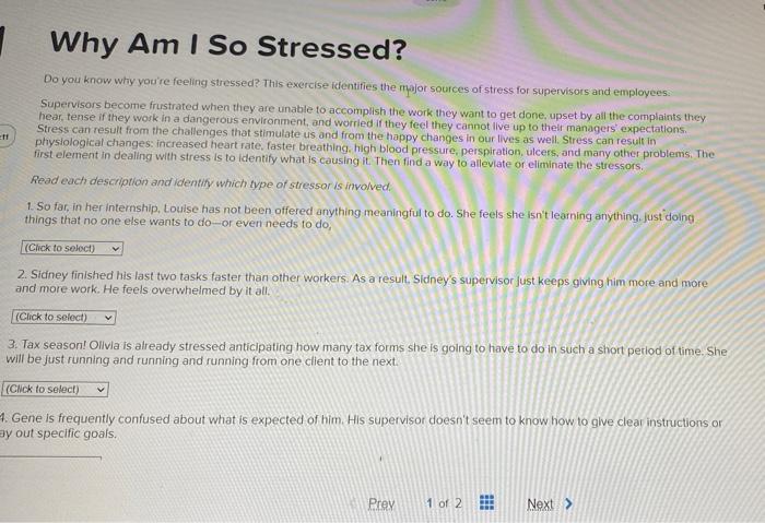 Why Am I So Stressed? 11 Do you know why you're | Chegg.com