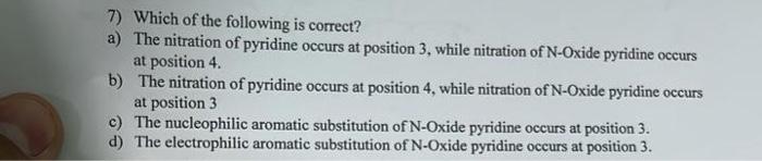 Solved 7) Which of the following is correct? a) The | Chegg.com