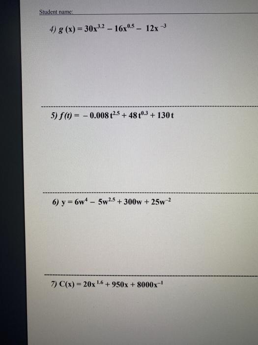 Solved find the Derivative of each of the expressions shown | Chegg.com
