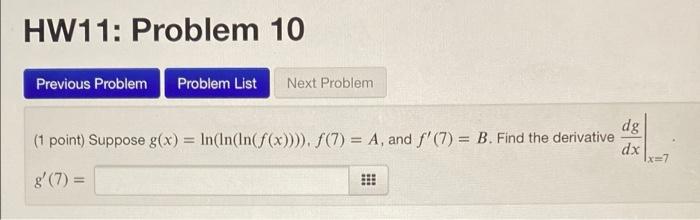 Solved HW11: Problem 10 Previous Problem Problem List Next | Chegg.com