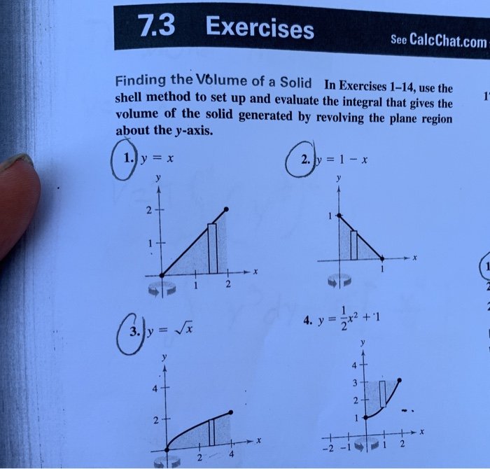 Solved 7.3 Exercises See CalcChat.com Finding the Volume of | Chegg.com
