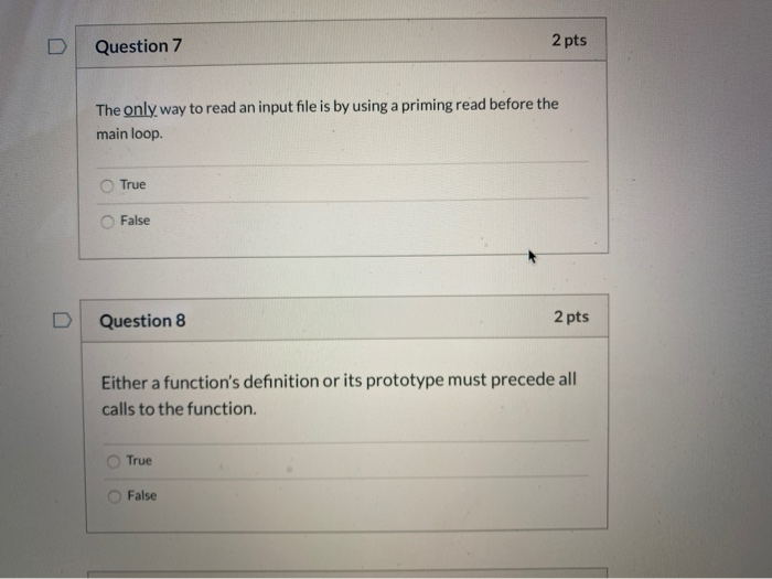 Solved Question 7 2 pts The only way to read an input file | Chegg.com