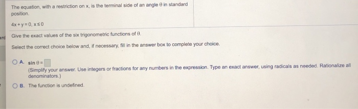 Solved Find the indicated function value. If it is | Chegg.com