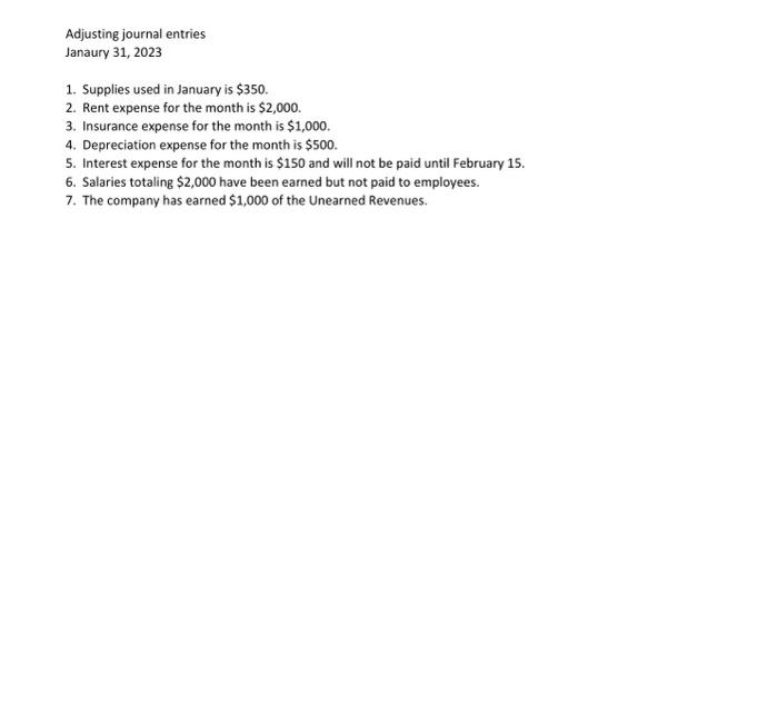 Solved I need help 1. Record the necessary adjusting journal | Chegg.com