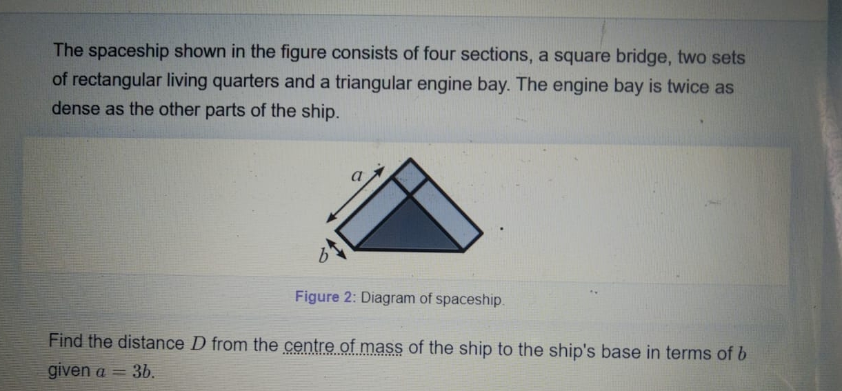 Solved The spaceship shown in the figure consists of four | Chegg.com