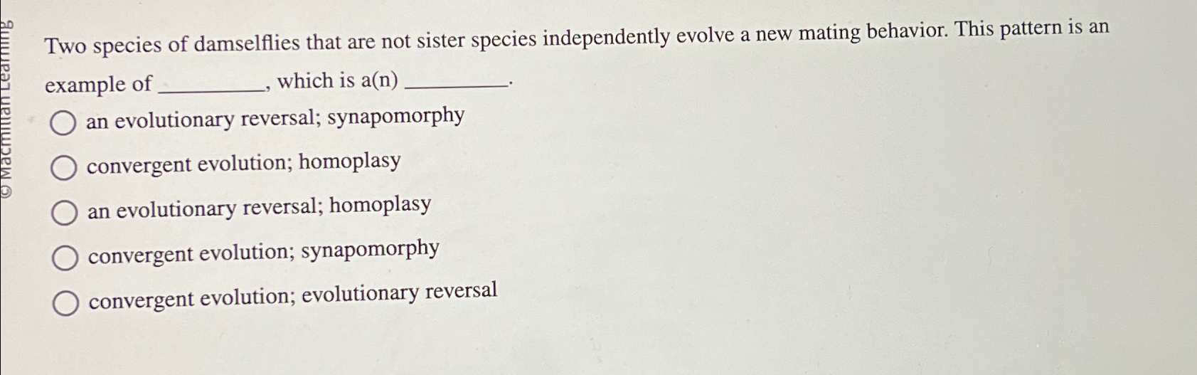 Solved Two species of damselflies that are not sister | Chegg.com