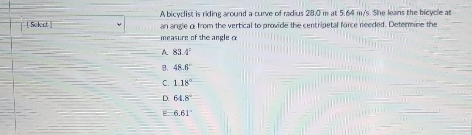 Solved A bicyclist is riding around a curve of radius 28.0 m | Chegg.com