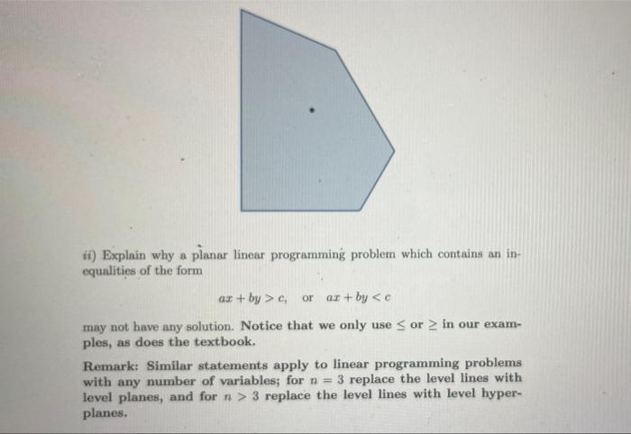 Solved 4) Consider a general planar linear programming | Chegg.com