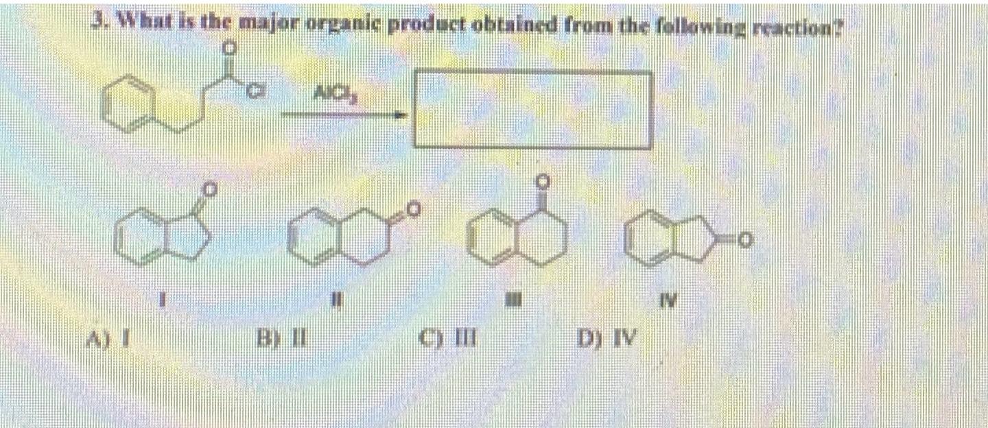 Solved What is the major organic prodoct obtained from the | Chegg.com