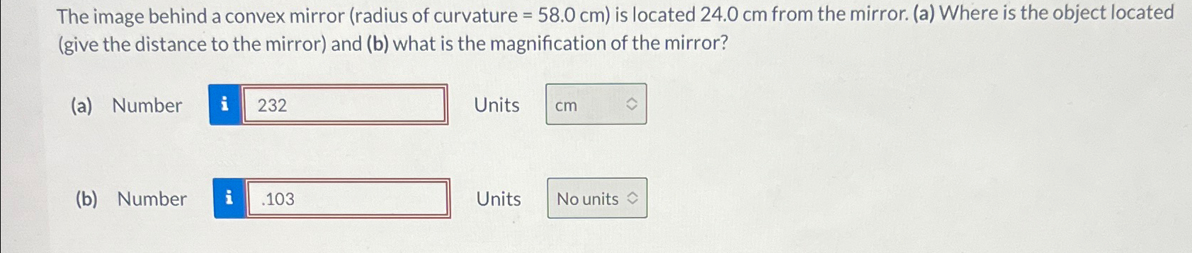 Solved The image behind a convex mirror (radius of curvature | Chegg.com