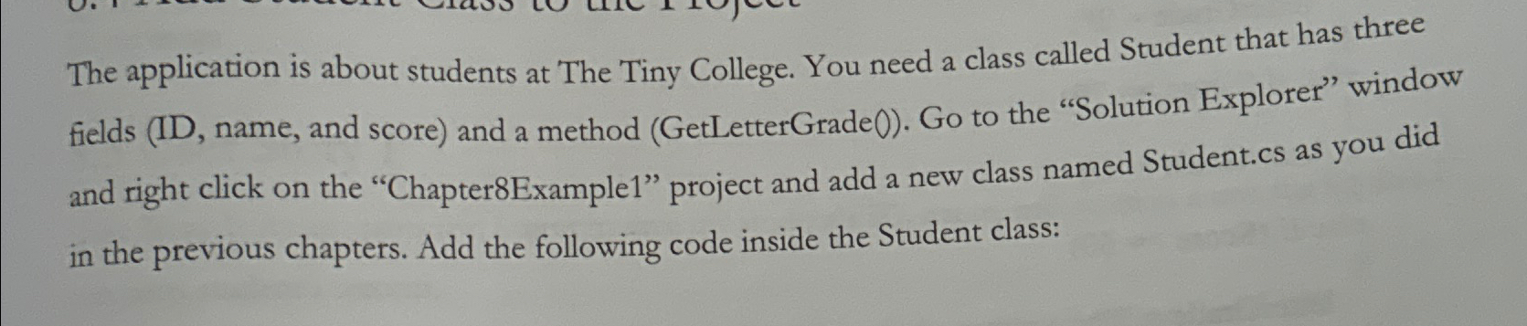 Solved The application is about students at The Tiny | Chegg.com