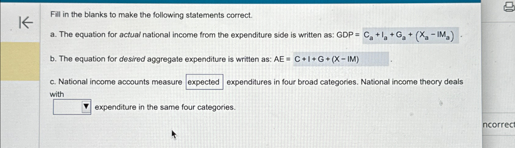 Solved Fill in the blanks to make the following statements | Chegg.com