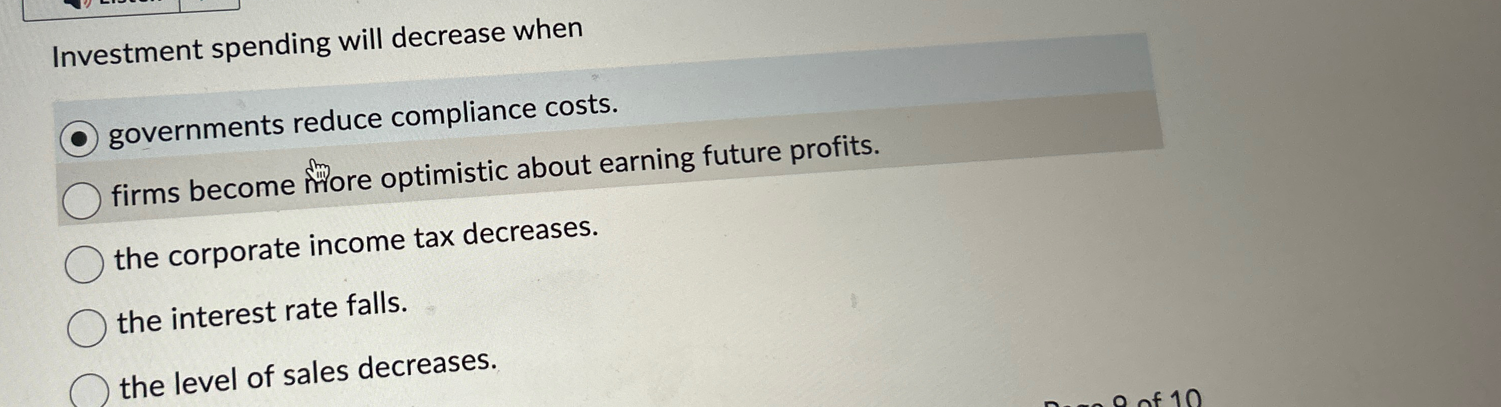 Solved Investment spending will decrease whengovernments | Chegg.com