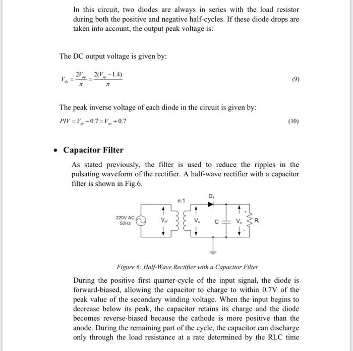 Solved Experiment No.3 Rectifier Circuits Object The purpose | Chegg.com
