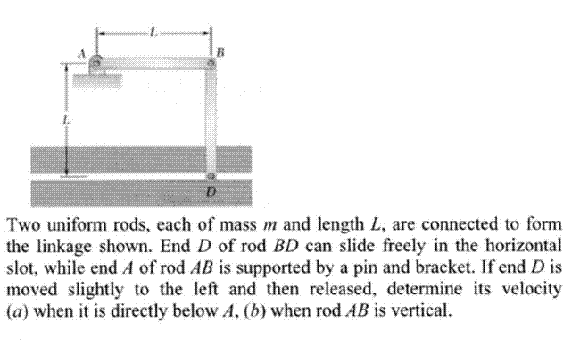 Solved Two uniform rods, each of mass m and length Z., are | Chegg.com