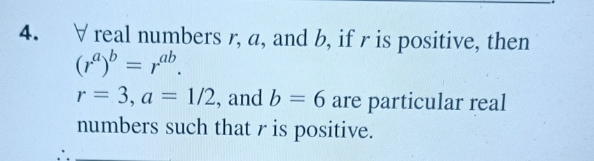 Solved AA ﻿real numbers r,a, ﻿and b, ﻿if r ﻿is positive, | Chegg.com